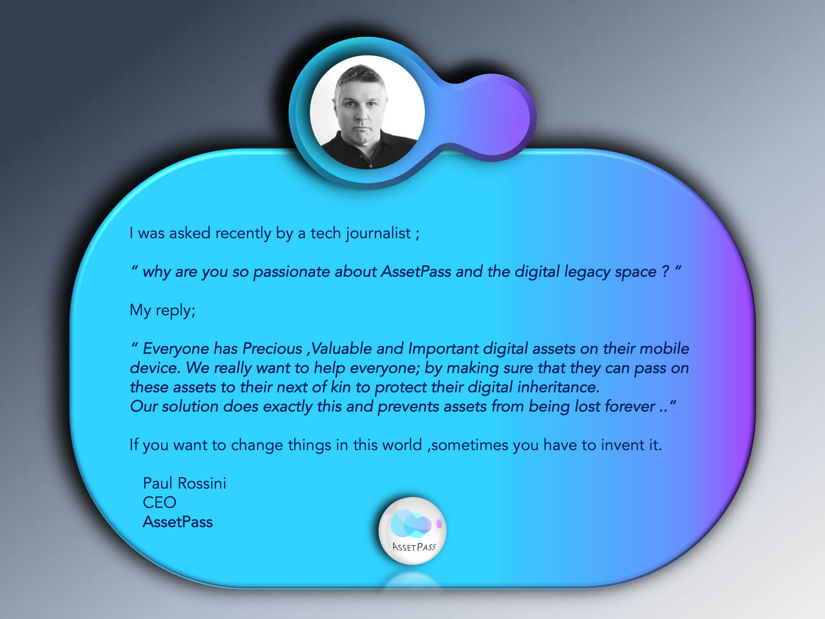 Interview with our CEO - AssetPass